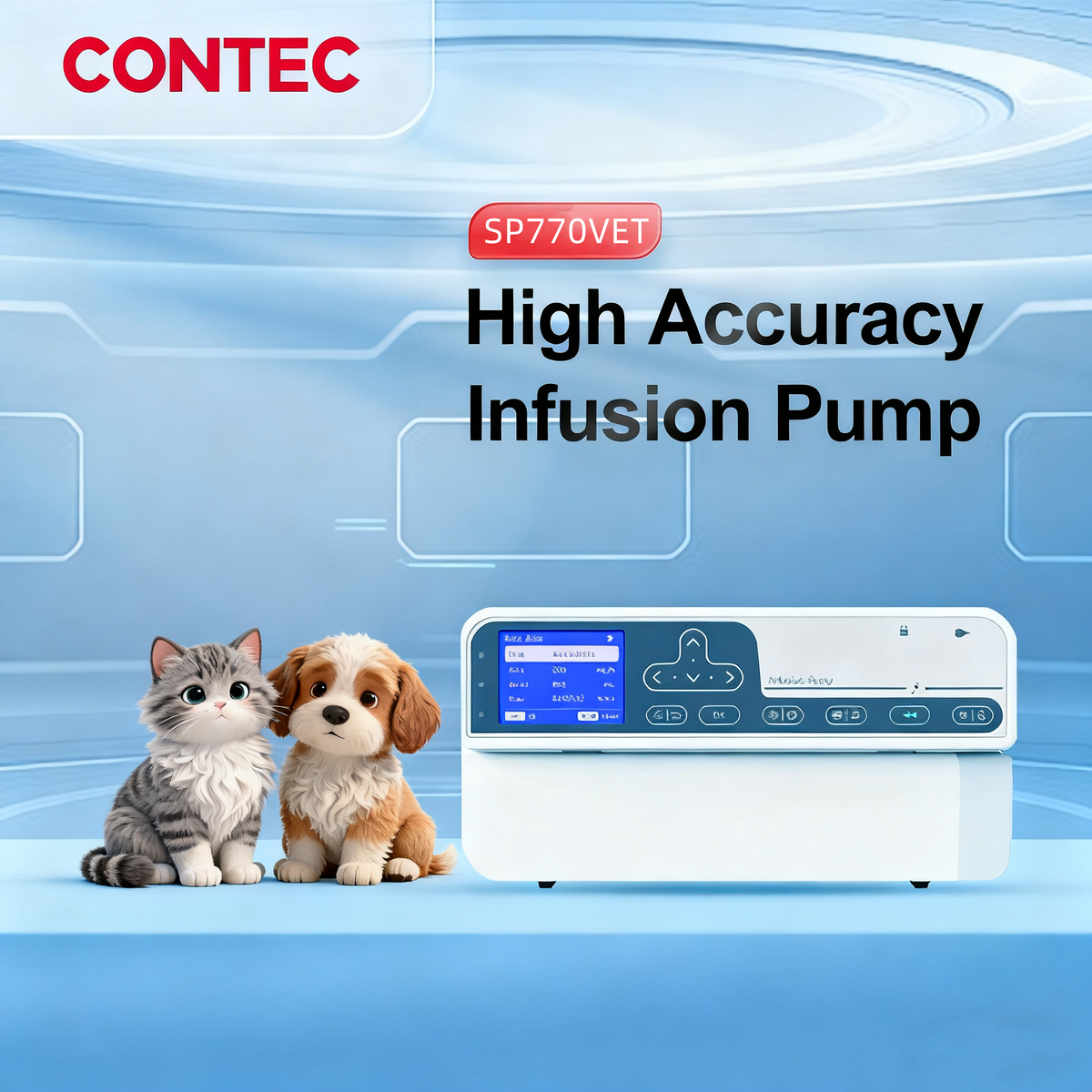 Contec Portable SP770VET Infusion Pump Real-Time Automatic Infusion au ...