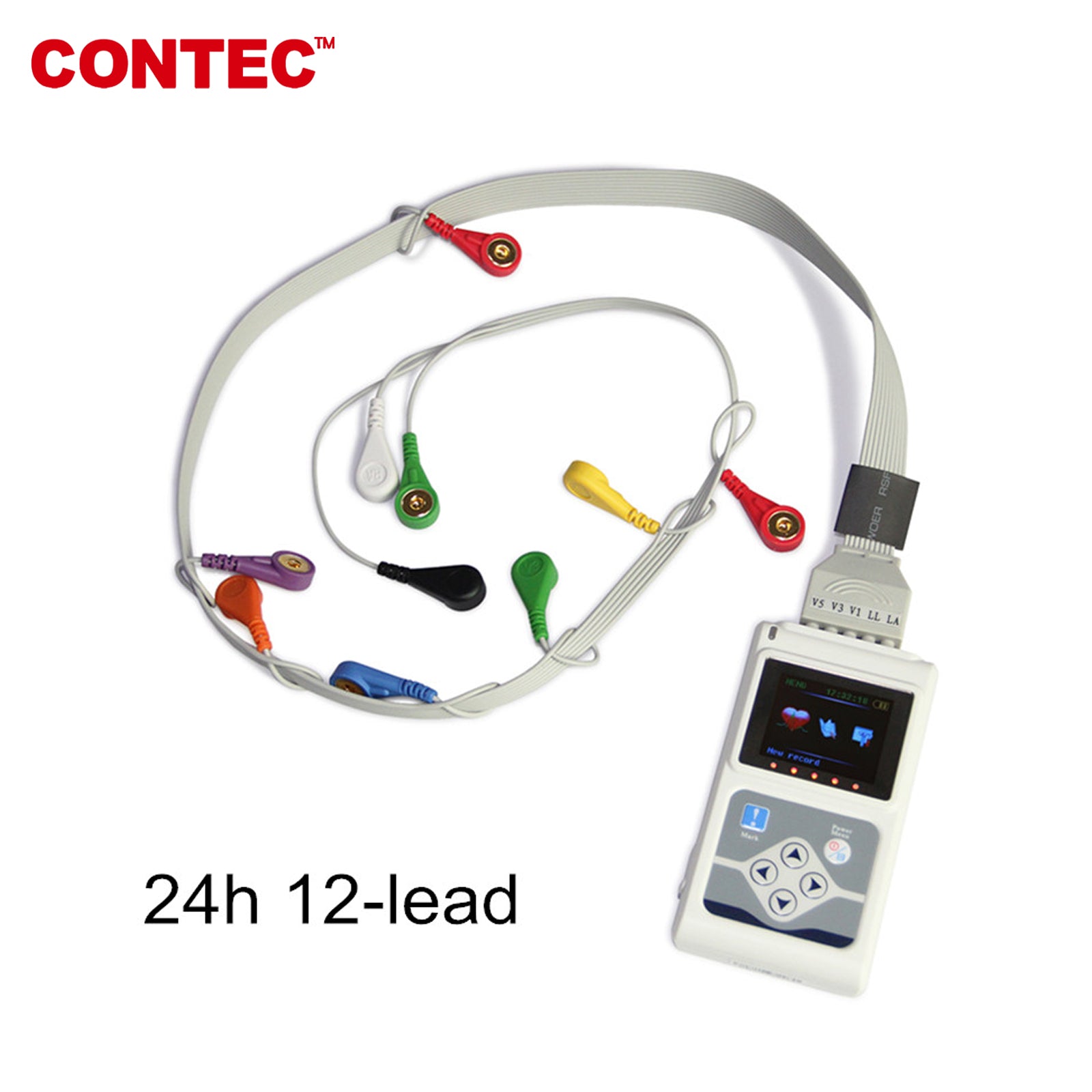 24h ECG Holter CONTEC TLC5000 Monitor EKG de 12 derivaciones Analizado